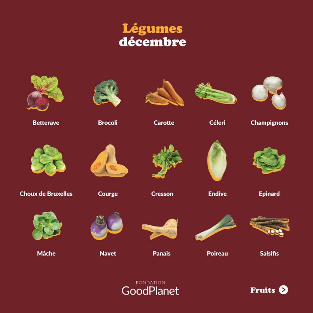 Calendrier des fruits et légumes de décembre - GoodPlanet mag'